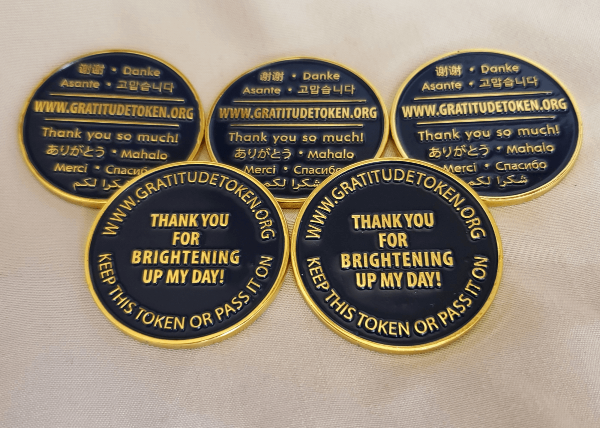 5 Metal Gratitude Tokens - Gratitude Token